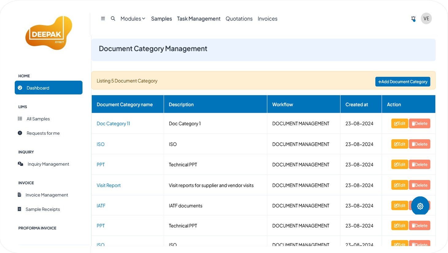 Features - Document Management - LIMS